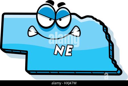 A cartoon illustration of the state of Nebraska looking angry Stock ...