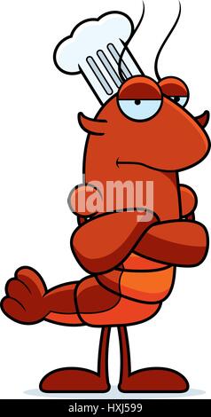 A cartoon illustration of a crawfish chef looking scared Stock Vector ...