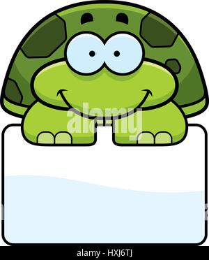 Vector illustration of Cartoon turtle holding blank sign Stock Vector ...