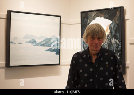 Gwyn Roberts at his gallery in Catays Cardiff. Welsh scenery is the ...