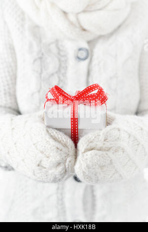 Handcrafted gift box wrapped in Craft paper with red wooden heart, rope ...