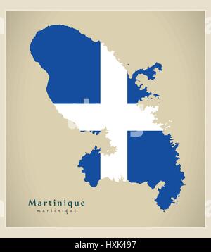 Vector map of Martinique. Country map with division, cities and capital ...