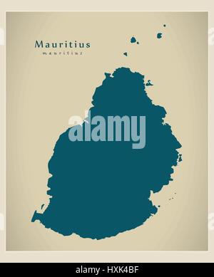 Vector map of Mauritius. Country map with division, cities and capital ...