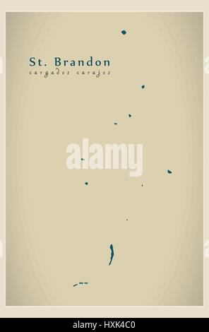 Modern Map - Outer Islands of Mauritius details MU Stock Vector Image ...