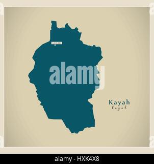 Map of Kayah, a province of Myanmar Stock Vector Image & Art - Alamy