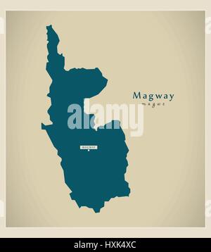 Map of Magway, a province of Myanmar Stock Vector Image & Art - Alamy