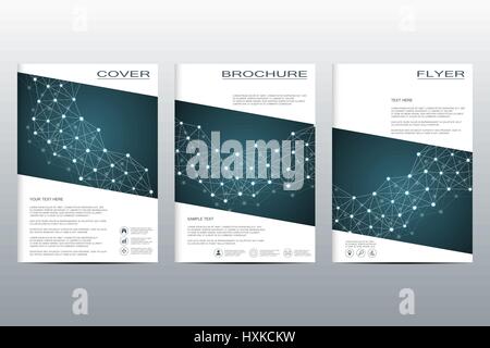 3 cover vector templates for brochure in A4 size. Modern geometric ...