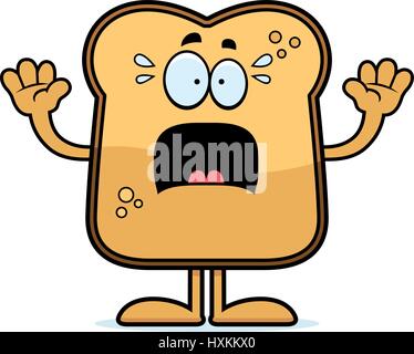 A cartoon illustration of a piece of toast looking sad Stock Vector ...