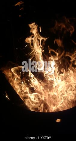 Controlled fire for a BBQ Stock Photo - Alamy