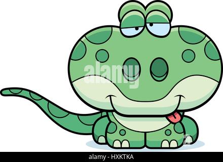 A cartoon illustration of a gecko with a goofy expression Stock Vector ...