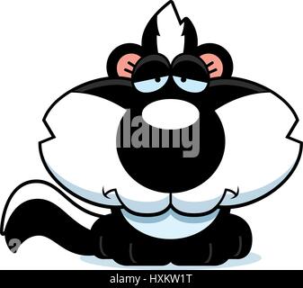 A cartoon illustration of a skunk with a sad expression Stock Vector ...