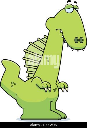 A cartoon illustration of a Spinosaurus dinosaur looking angry Stock ...
