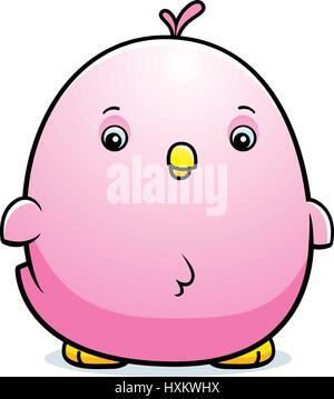 A cartoon illustration of a baby pink parakeet flying Stock Vector ...