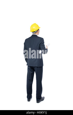Young businessman with helmet drawing on virutal screen Stock Photo - Alamy