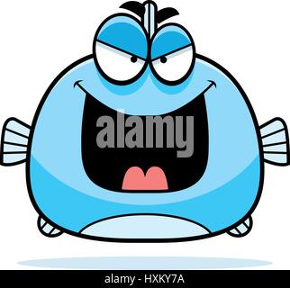 A cartoon illustration of an evil looking fish creature Stock Vector ...