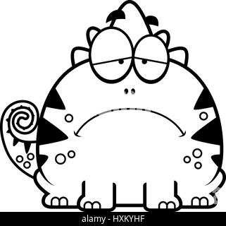 A cartoon illustration of a lizard looking depressed Stock Vector Image ...