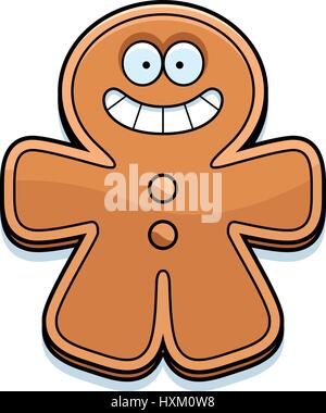 A cartoon illustration of a gingerbread man smiling Stock Vector Image ...