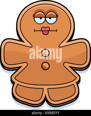 A cartoon illustration of a gingerbread woman looking angry Stock ...