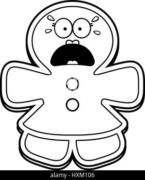 A cartoon illustration of a cookie looking scared Stock Vector Image ...