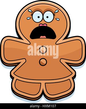 A cartoon illustration of a cookie looking scared Stock Vector Image ...