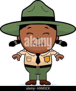 A cartoon illustration of a girl park ranger looking angry Stock Vector ...