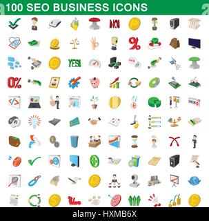 100 seo and web icons set, cartoon style Stock Vector Image & Art - Alamy
