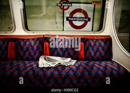 Underground train in London, Marylebone Station Stock Photo - Alamy