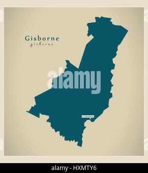 Map of New Zealand with the provinces, Gisborne is highlighted Stock ...