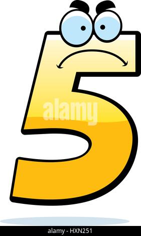 A cartoon illustration of an angry looking number six Stock Vector ...