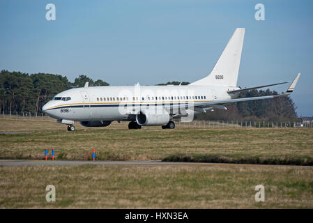 United States Navy C40 Clipper arriving at the RAF Lossiemouth 2017 ...