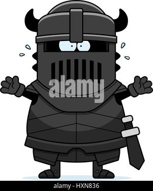 A cartoon illustration of the black knight looking sad Stock Vector ...