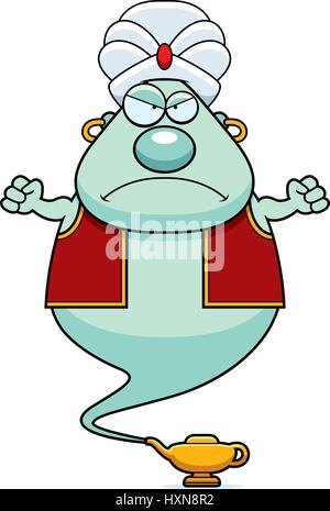 A cartoon illustration of a genie looking angry Stock Vector Image ...