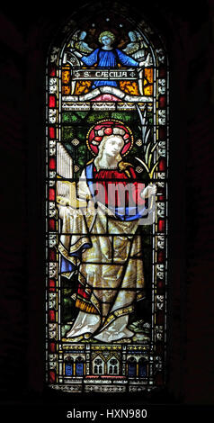 Saint Cecilia stained glass, Holy Trinity Church, Shenington ...