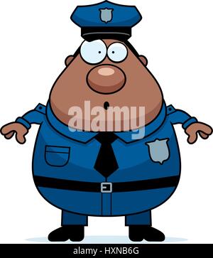 A cartoon illustration of an police officer looking confused Stock ...