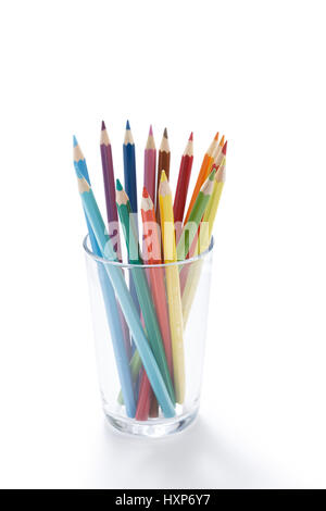 Coloured pencils in glass Stock Photo - Alamy
