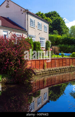 House and garden landscape, Stokesley, North Yorkshire, England, UK ...