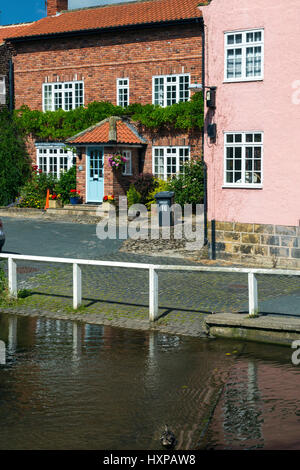 House and garden landscape, Stokesley, North Yorkshire, England, UK ...