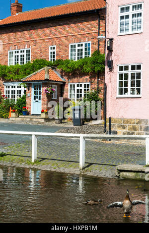 Stokesley landscape, River Leven and village, North Yorkshire, England ...