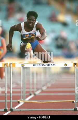 CLOVA COURT 100 METRE HURDLES 01 September 1995 Stock Photo - Alamy