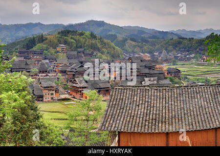 Sanjiang, Guangxi Province, China - April 6, 2010: Wind and Rain Bridge ...