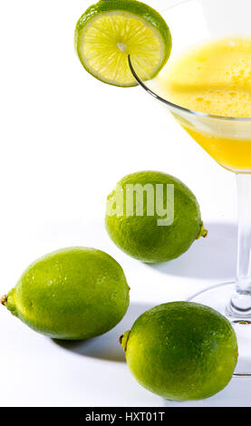 Yellow bird cocktail with white rum, liquor and lime juice in martini ...