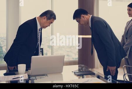 Business Partners Introductionary Handshake Bow Stock Photo - Alamy
