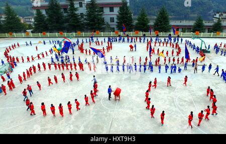 Hunan, China. 29th Mar, 2017. More than 400 students perform ...