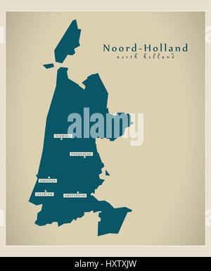 map of North Holland region of Netherlands and location on Dutch map ...