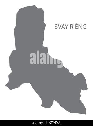 Svay Rieng Province isolated cambodia map. Gray background. Business ...