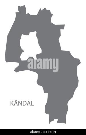 Kandal province isolated cambodia map. Gray background. Business ...
