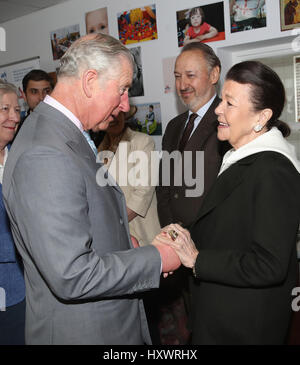 The Prince of Wales is greeted by Princess Marina Sturdza during a ...