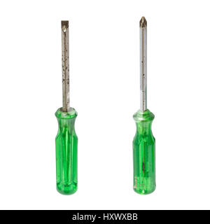 Screwdriver with green handle Stock Photo - Alamy