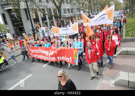 Berlin, Germany, April 25th, 2015: Protest march against animal ...