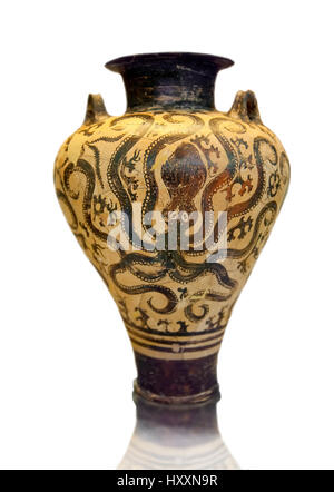 Three handled Mycenaean Palace Style amphora with three large octopus ...